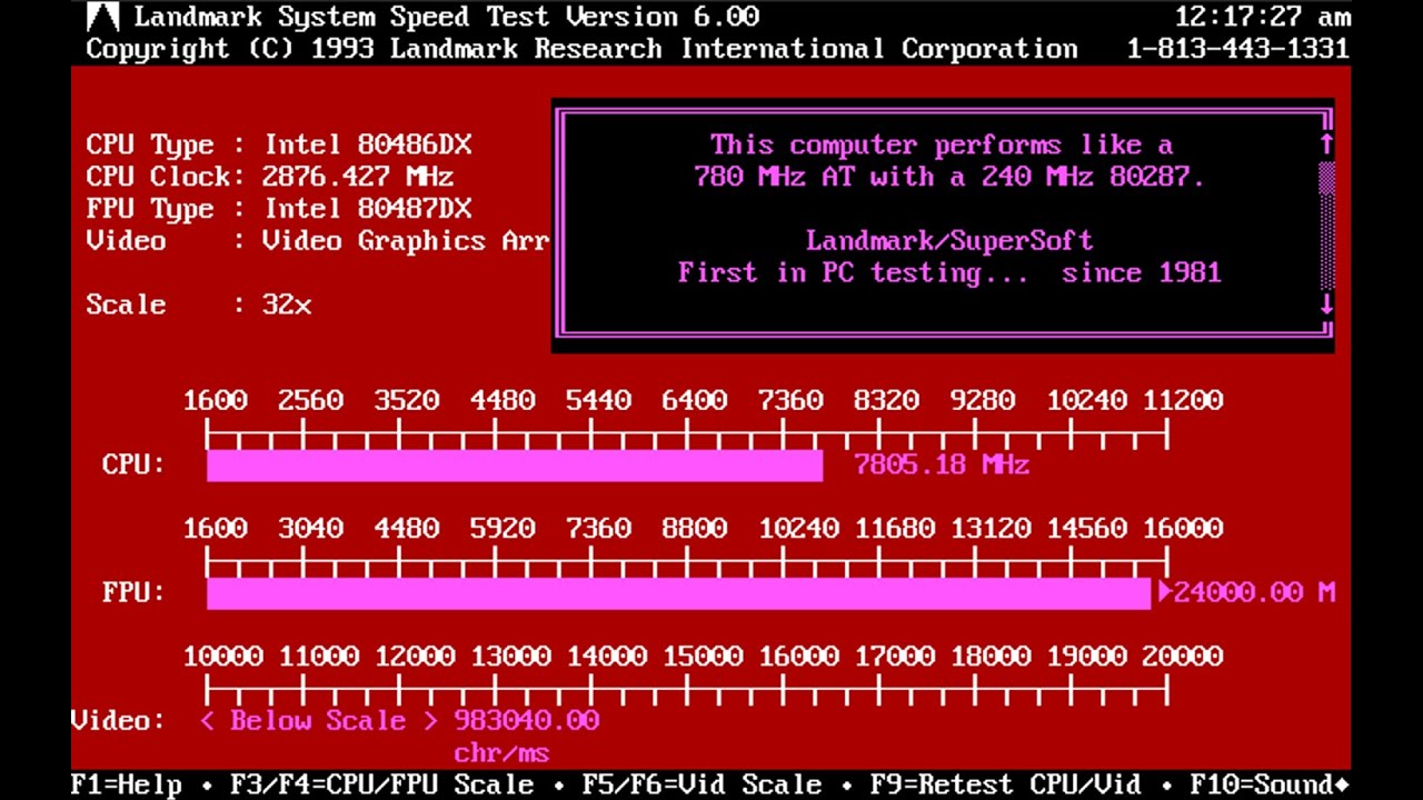 Landmark System Speed Test v6.00 DOSBox on AMD Ryzen 9 3900X - YouTube