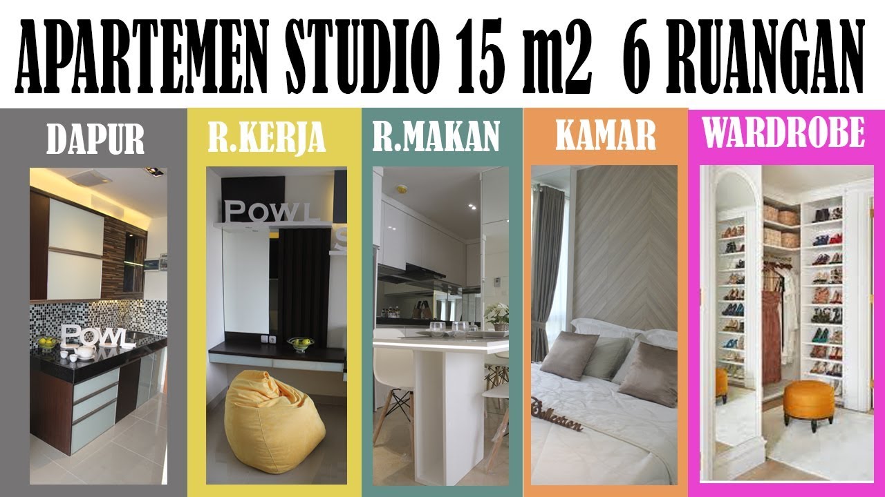 Interior apartemen type studio 15 m2 part 2 - YouTube