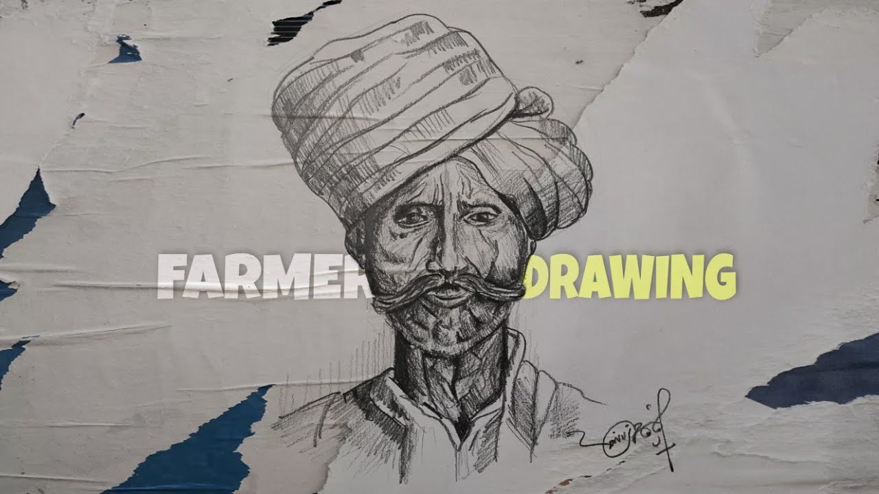 How to draw old Punjabi Farmer| easy pencil Sketch| s likes - YouTube