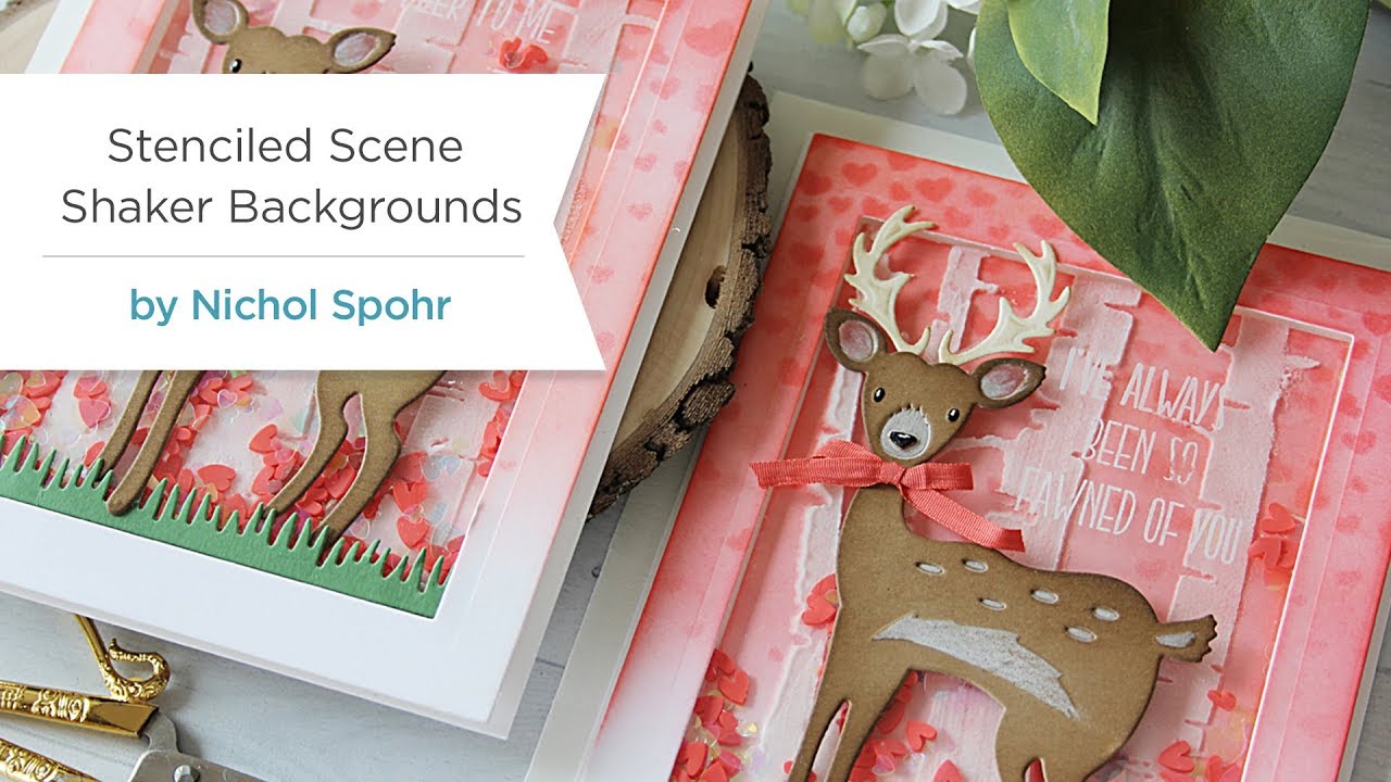 Stenciled Scene Shaker Backgrounds - Cardmaking Ideas with Nichol - YouTube