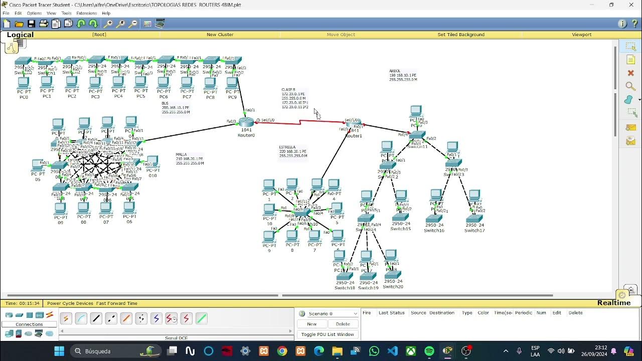 CONFIGURACIÓN DE DOS ROUTERS CON CUATRO TOPOLOGIAS ROUTER RIP VERSION 2 - YouTube
