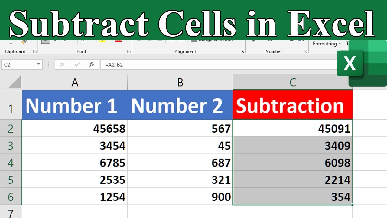 How To Subtract Cells In Microsoft Excel Basic Way YouTube How To Subtract Cells In Microsoft Excel Basic Way YouTube
