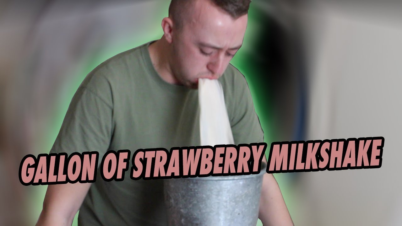 GALLON OF STRAWBERRY MILKSHAKE *VOMIT ALERT* - YouTube