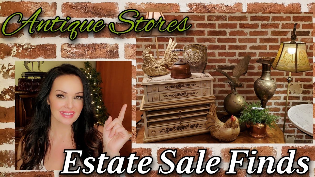 Antique Stores and Estate Sale Haul! Finished Faux Brick Wall! - YouTube