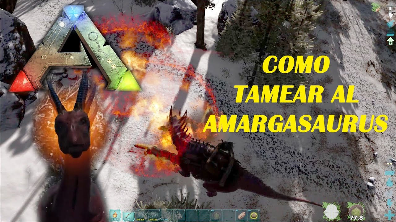 ARK Como Tamear al AMARGASAURUS - YouTube