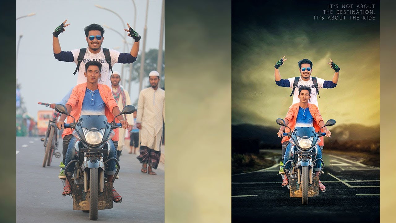 Bike Rider Photoshop Photo Manipulation Tutorial - YouTube