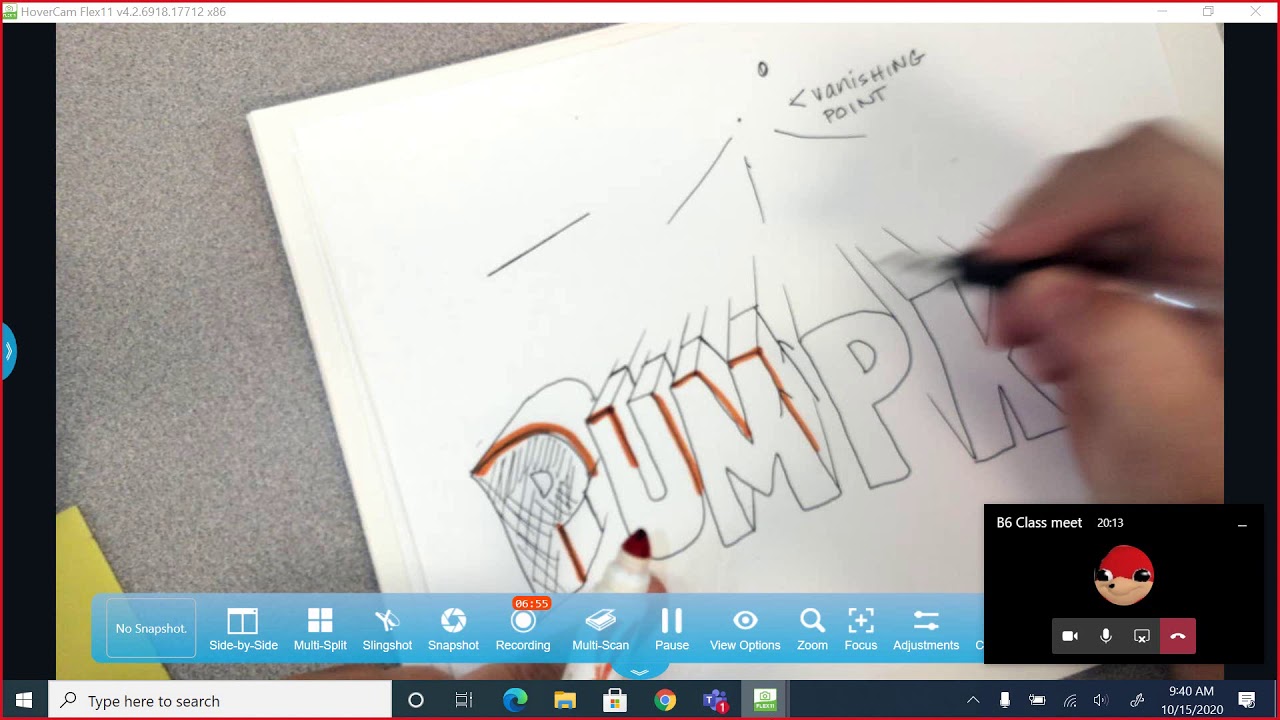 One Point Perspective word Drawing below vanishing point - YouTube