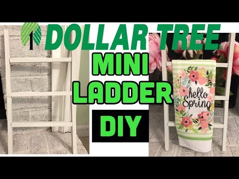 DIY DOLLAR TREE MINI LADDER // FARMHOUSE HOME DECOR DIY // HOW TO MAKE ...