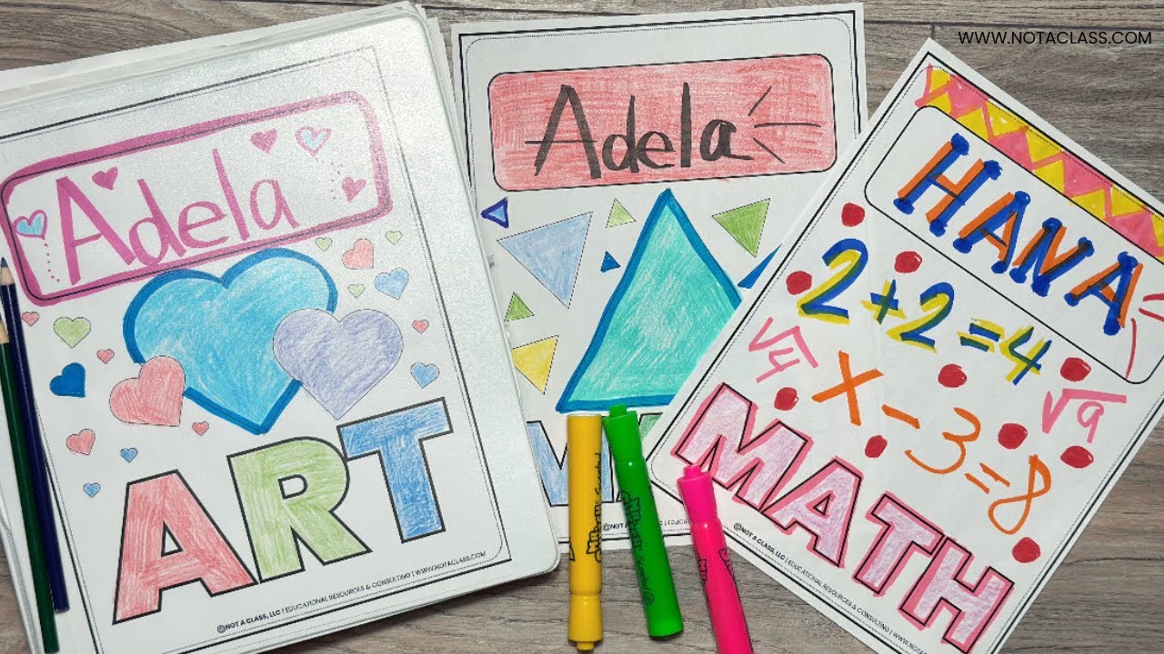 Black & White student Journal, Folder, & Binder Subject Covers | Back ...