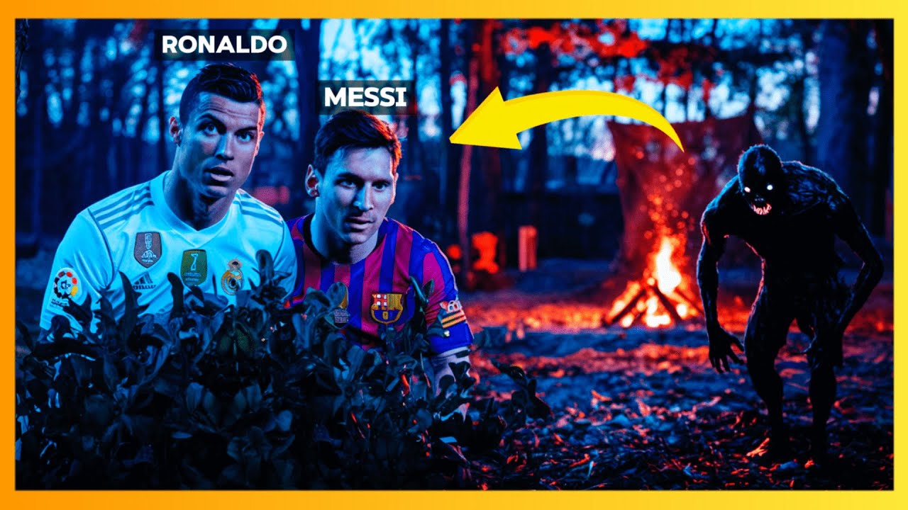 WTF!😱 Scary Monster in Messi and Ronaldo's CAMP⛺🏕️ | AI Compilation ...