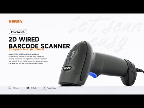 Henex HC-3208 1D 2D Barcode Scanner Reader Wired Handheld QR Code ...