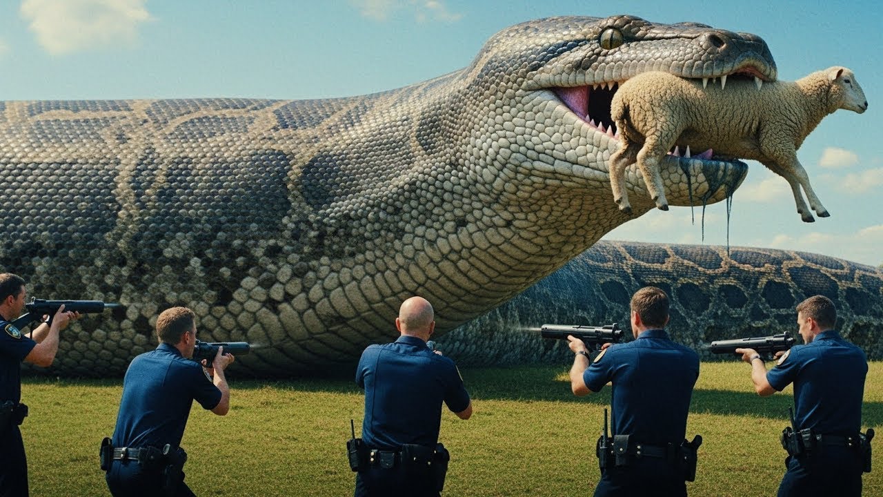 Giant Python vs Sheep – Fearless Heroes Rush to the Rescue! - YouTube