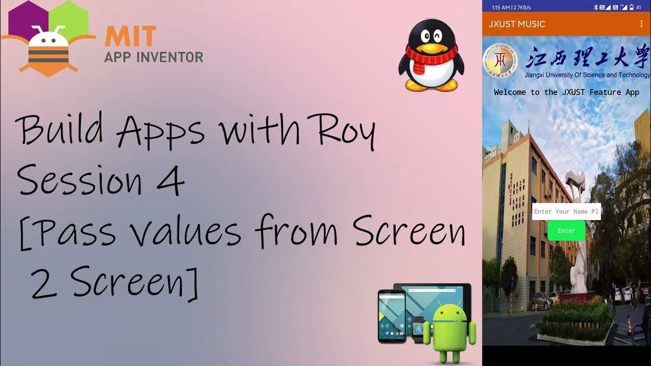 How to pass values from one screen to another in MIT App Inventor | Build Apps for Android Easy ...