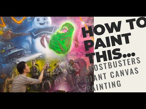 How I paint This Epic Ghostbusters Canvas Painting - YouTube