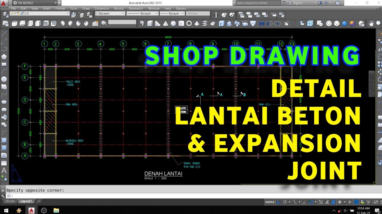 Detail plat lantai Autocad | Detail dilatasi - YouTube