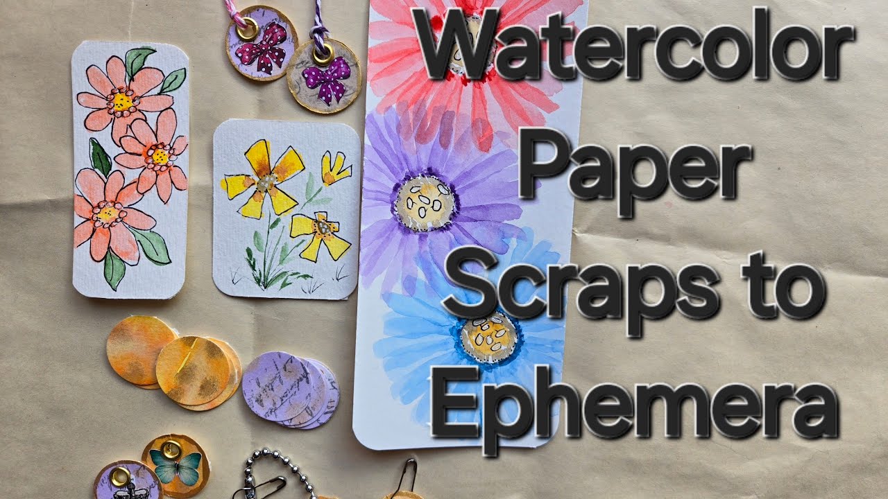 😃Finishing Watercolor Offcuts into Ephemera. - YouTube