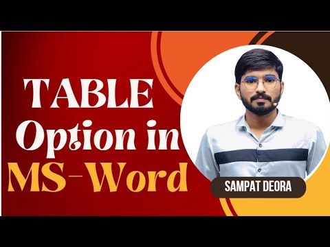 Table option in MS Word latest version🔴🔴 computer MS-Office - YouTube