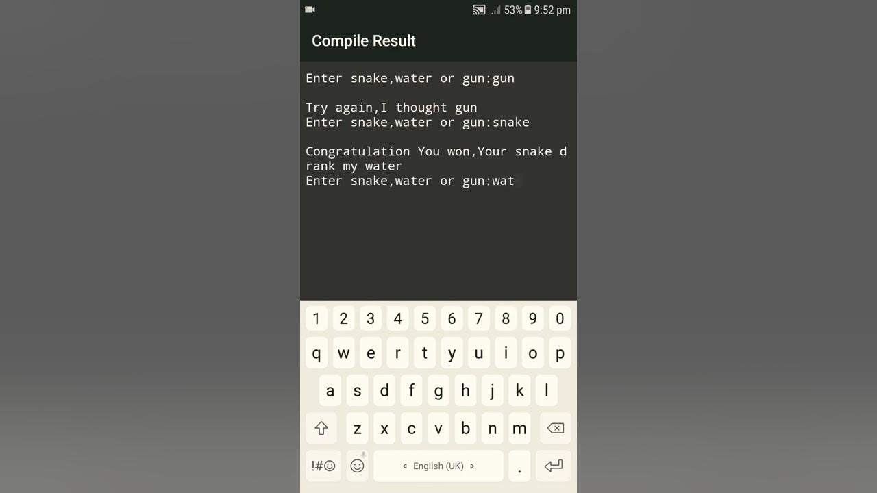 #2.Snake,Water,Gun game using C using mobile#Coding||Technology Gyan ||KILLER||DESI MODDING ...