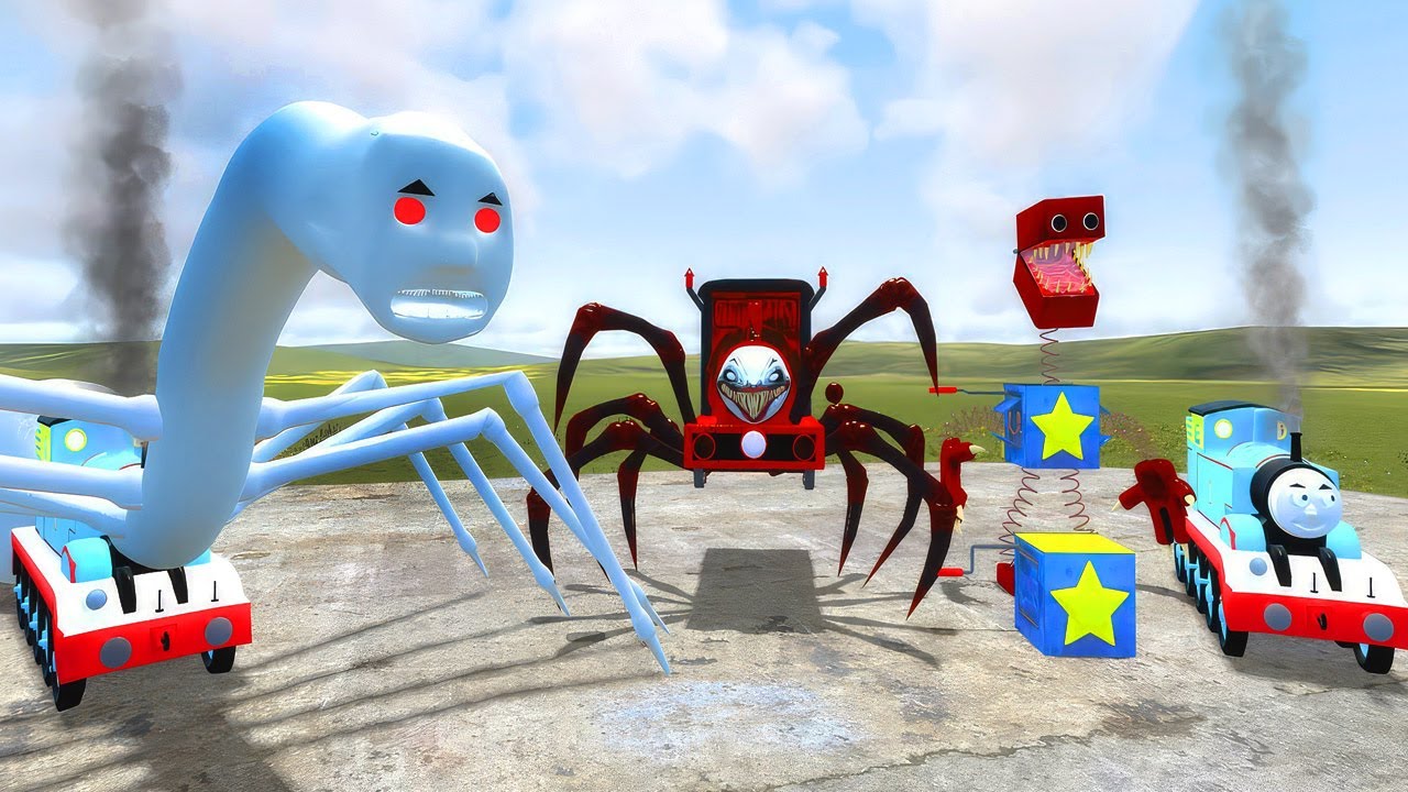 Cursed Thomas VS Choo Choo Charles And Boxy Boo OLD NEXTBOT (Garry's ...
