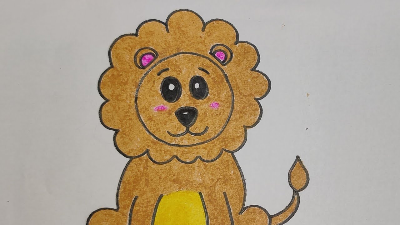 How to Draw a Simple Lion for Kids | Easy Step-by-Step Drawing Tutorial ...