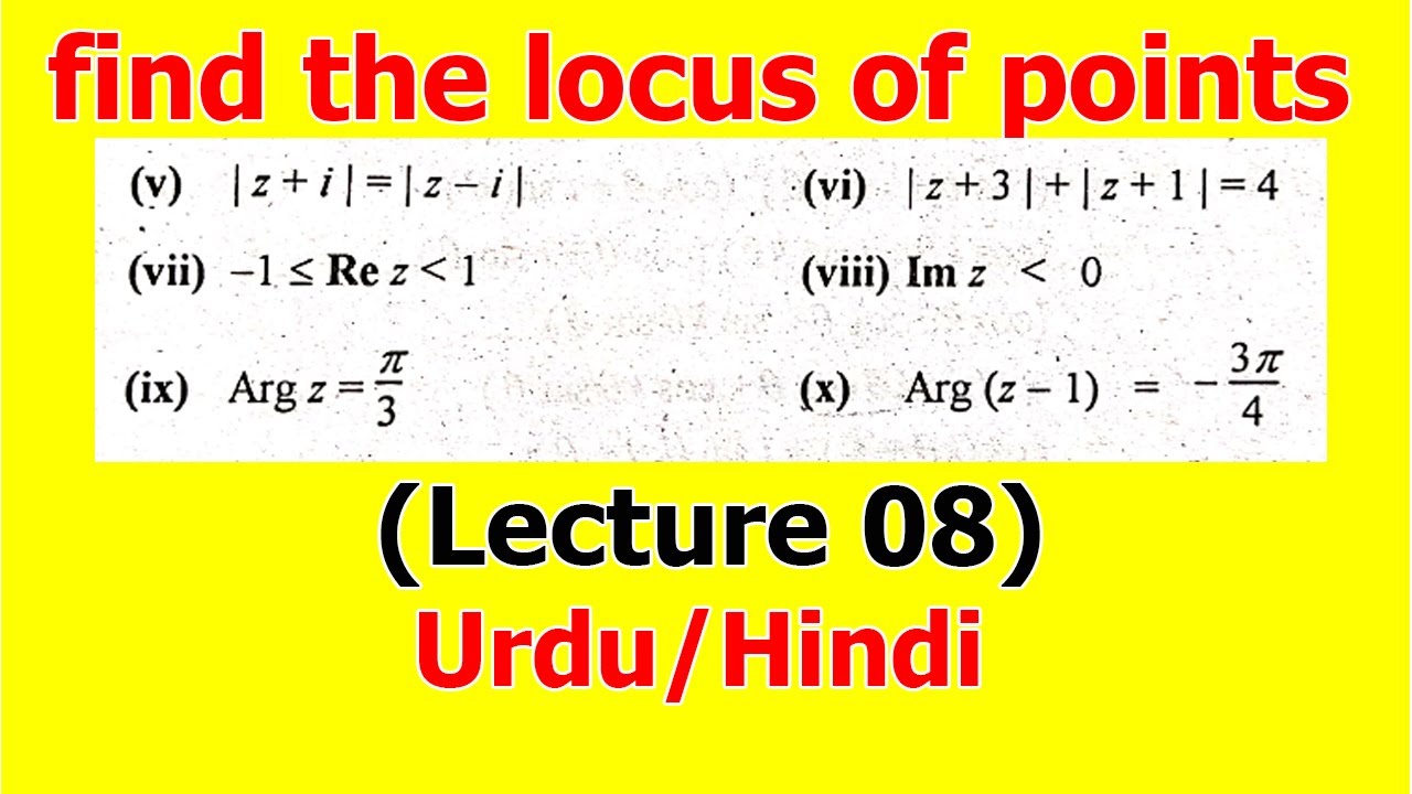 8.find the locus of the points satisfying the following condition ...