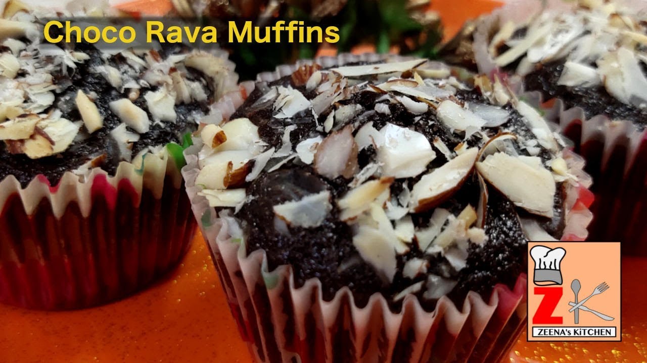 Choco Rava Muffins/ Choco Semolina Muffins No Maida-No Egg-No Sugar ...