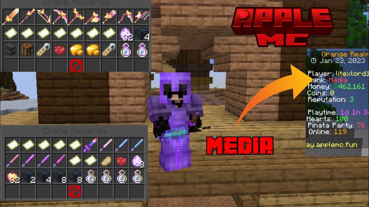 Finally I got media and open op creates in Applemc Minecraft server ...