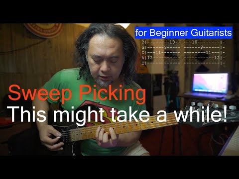 Guitar Sweep Picking for beginner guitarists - YouTube