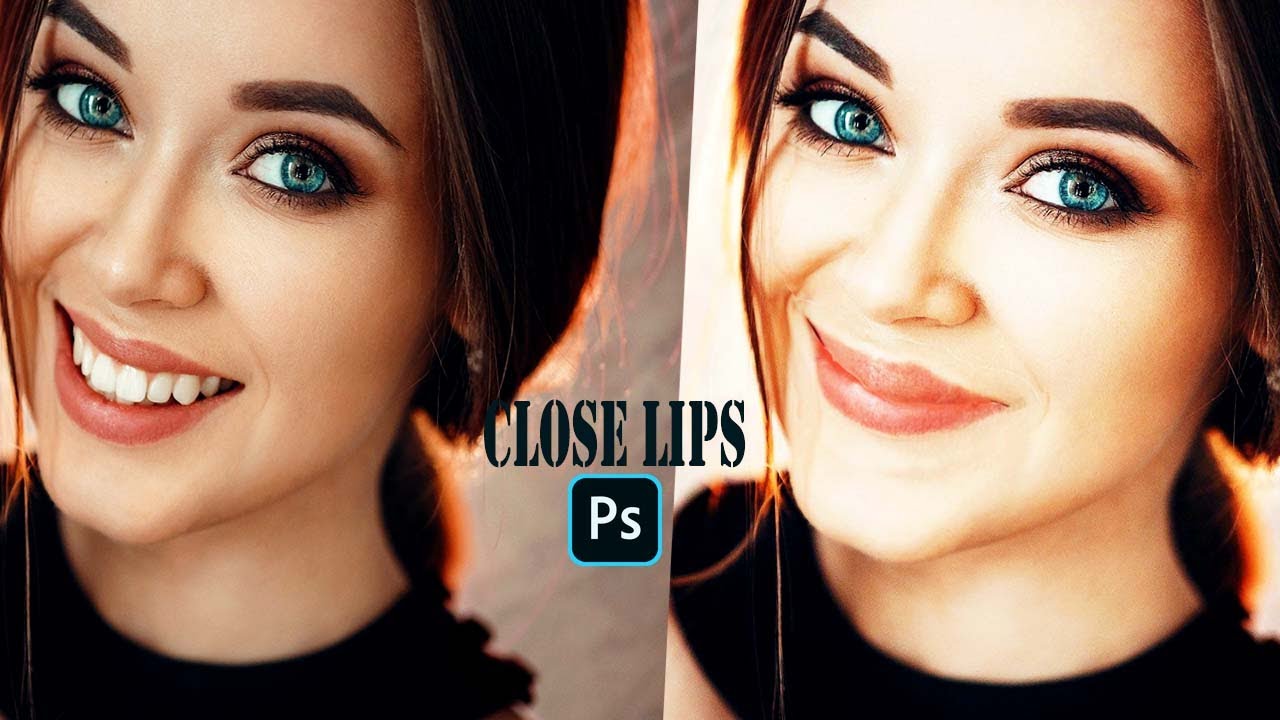 In Photoshop, how to Close Lips - YouTube