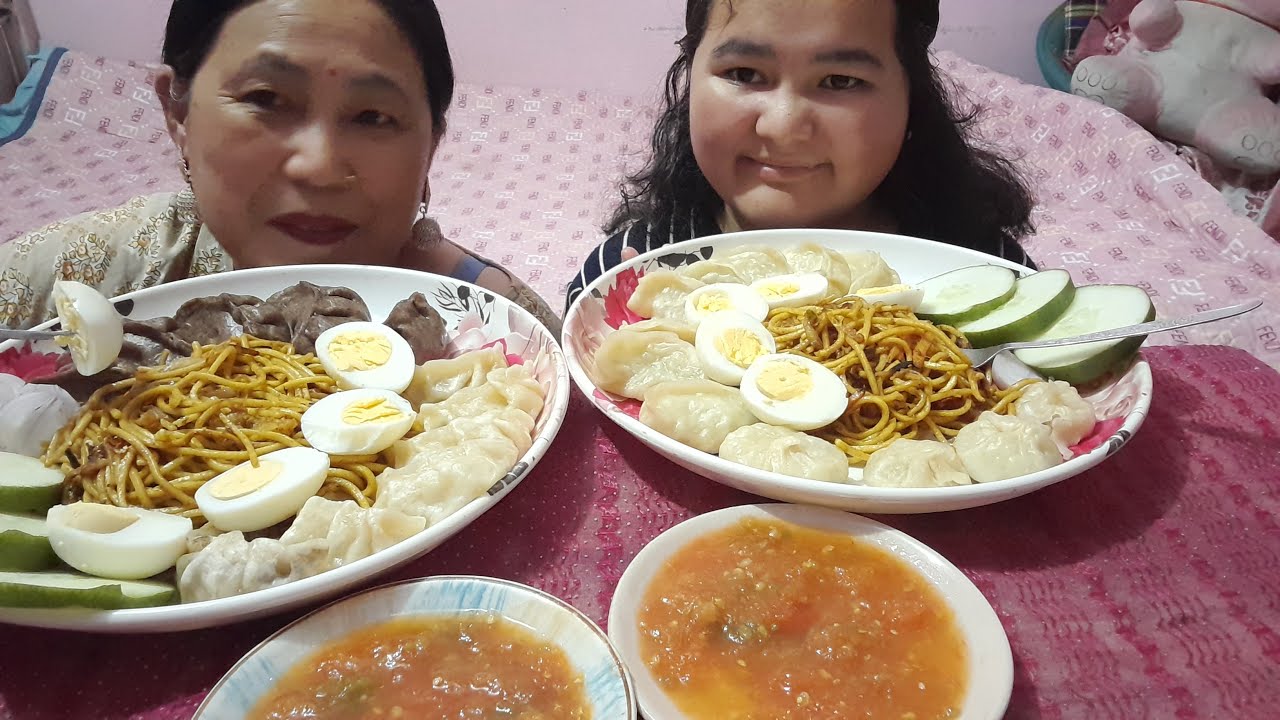 spicy chummin,kodo ko kaloo momo & boiled egg eating mukbag with my ...