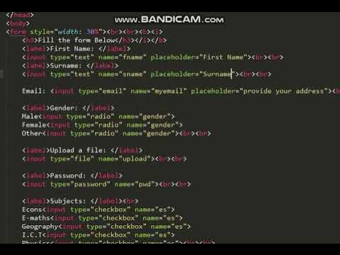 Html forms & input types - YouTube