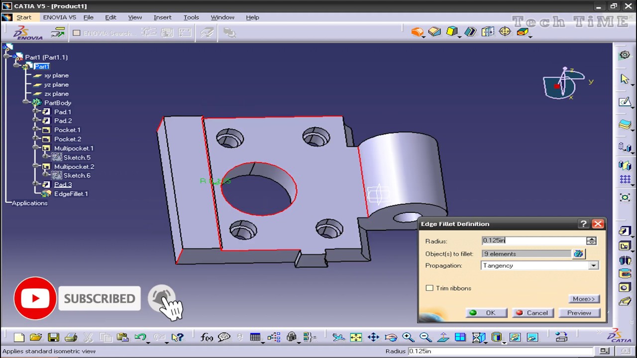 CATIA Tutorial 5 | Part Design | CATPart File + Docx - YouTube