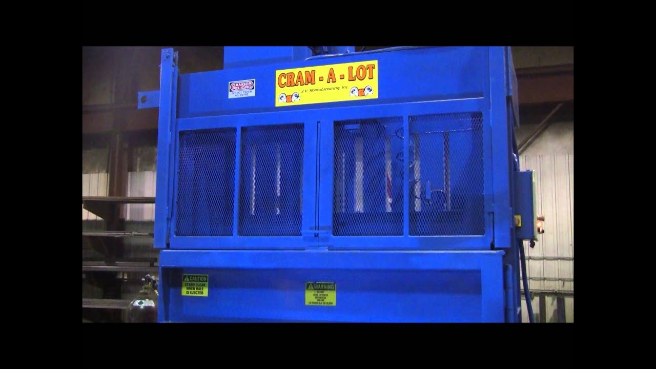 Cram-A-Lot Model DBR-72-H Vertical Baler - YouTube