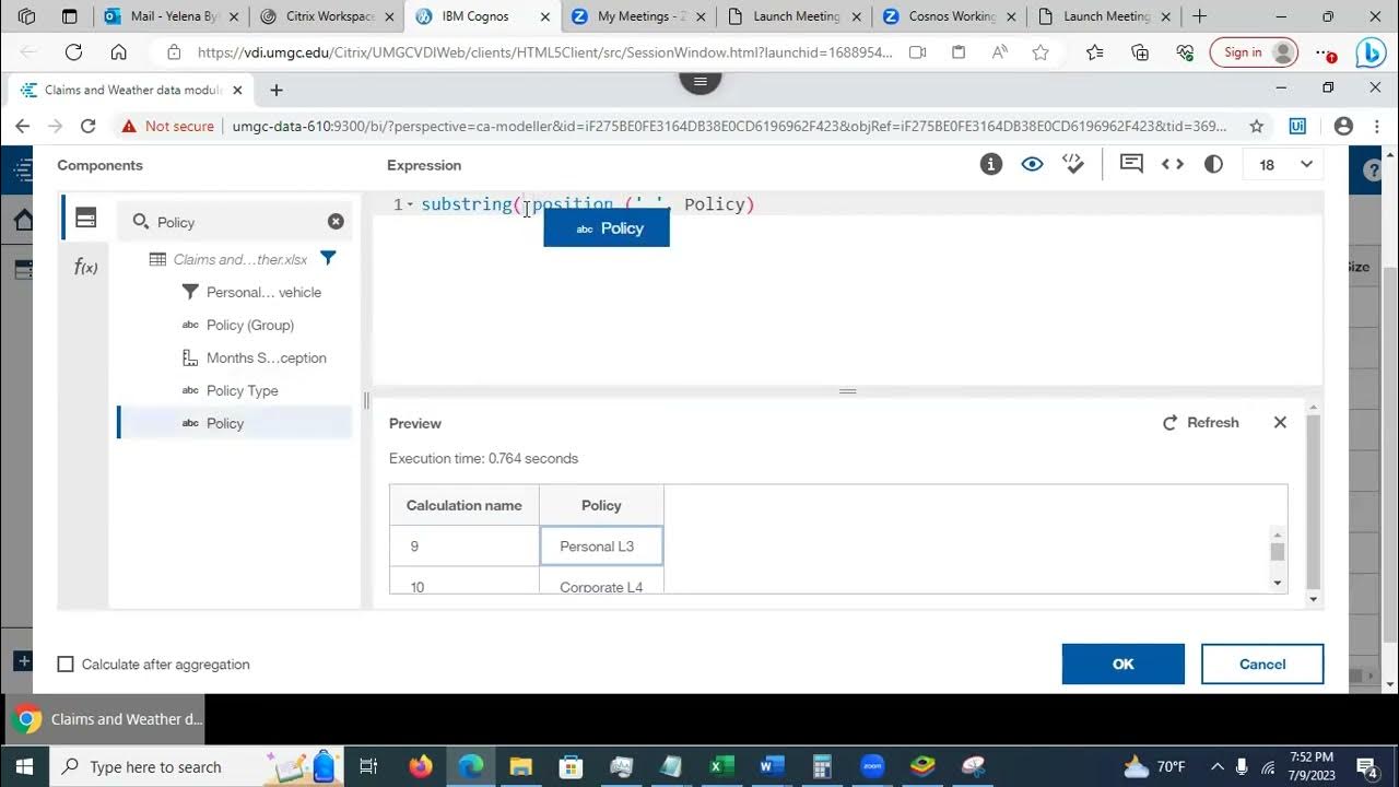 String Functions in Cognos Analytics - short example - YouTube