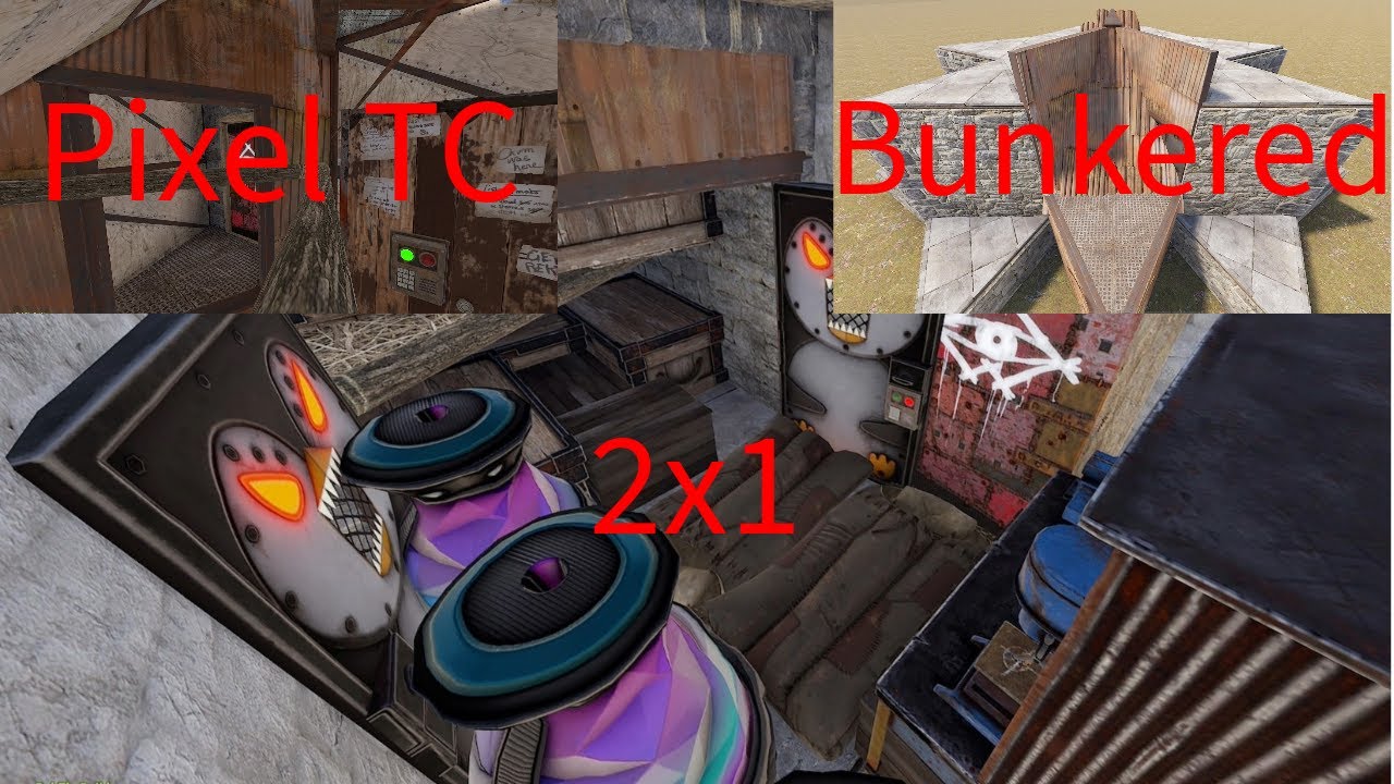 The GREATEST Starter Base in Rust (2x1 Pixel TC, Second Bunker, can be ...