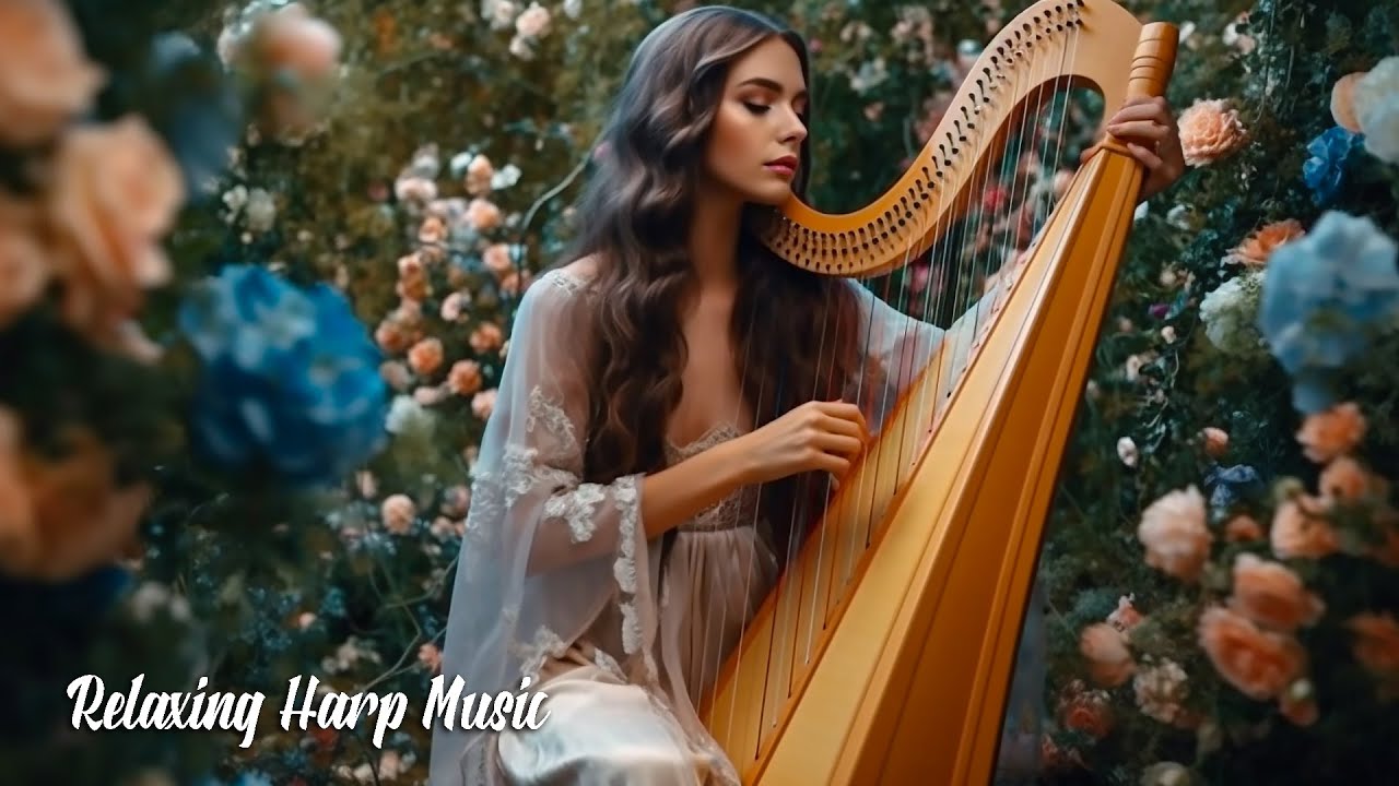Harp Music 🌿 Beautiful Harp Background Instrumental to Relax, Sleep ...