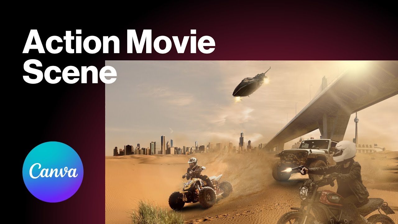 Create an Action Movie Poster | Movie Scene with Canva - Image ...