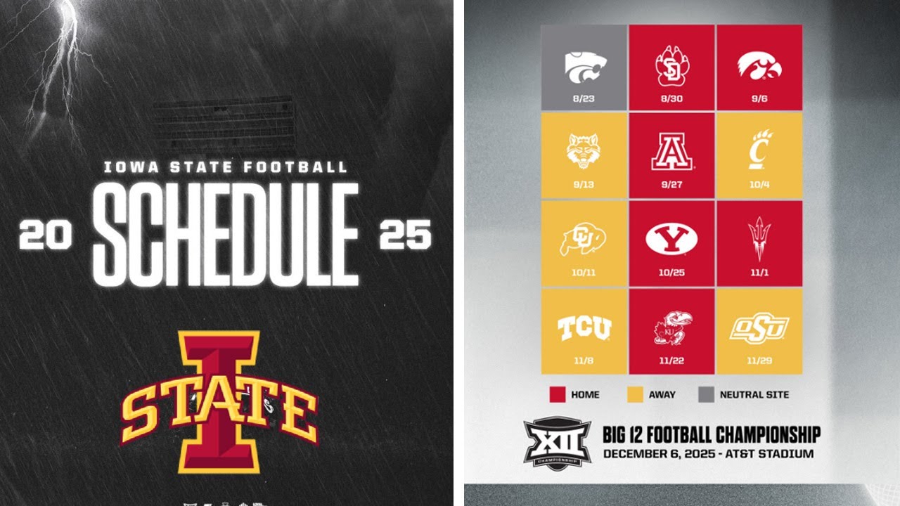 2025 Iowa State Football Schedule | Full Game Dates & Big 12 Matchups ...