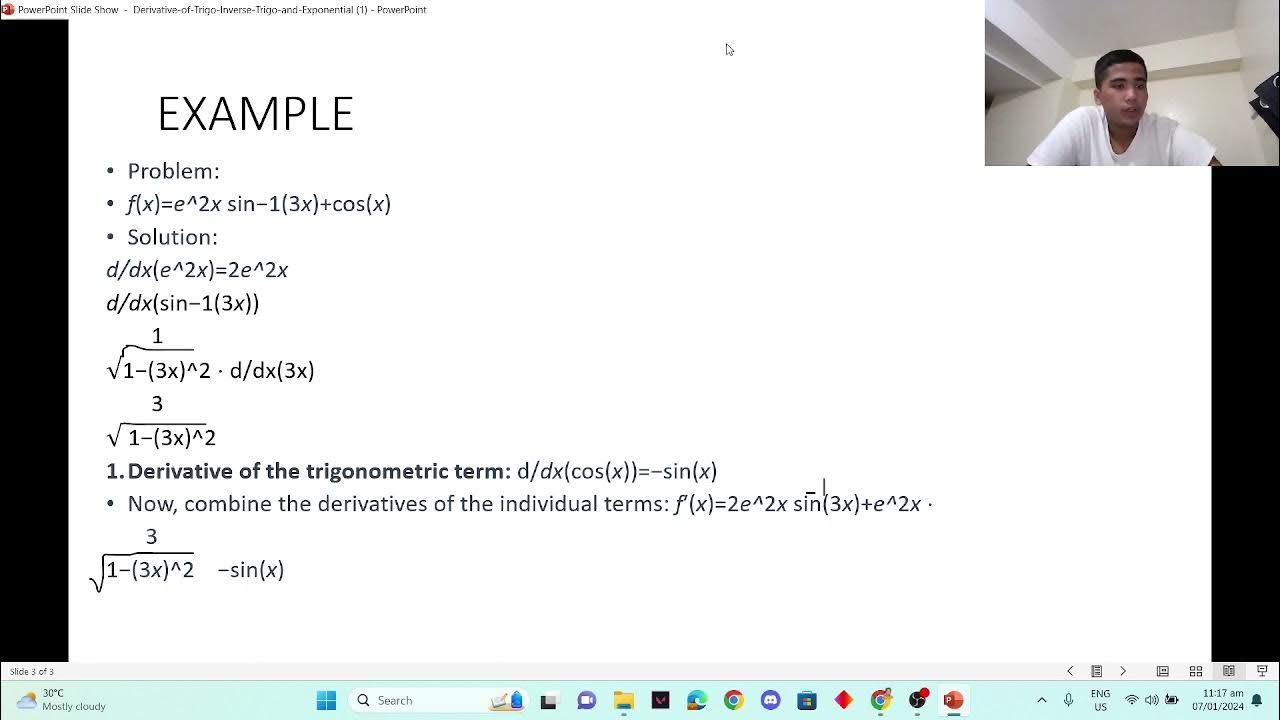 Lesson 8 Derivative of trigo, Inverse Trigo and exponential Function - YouTube