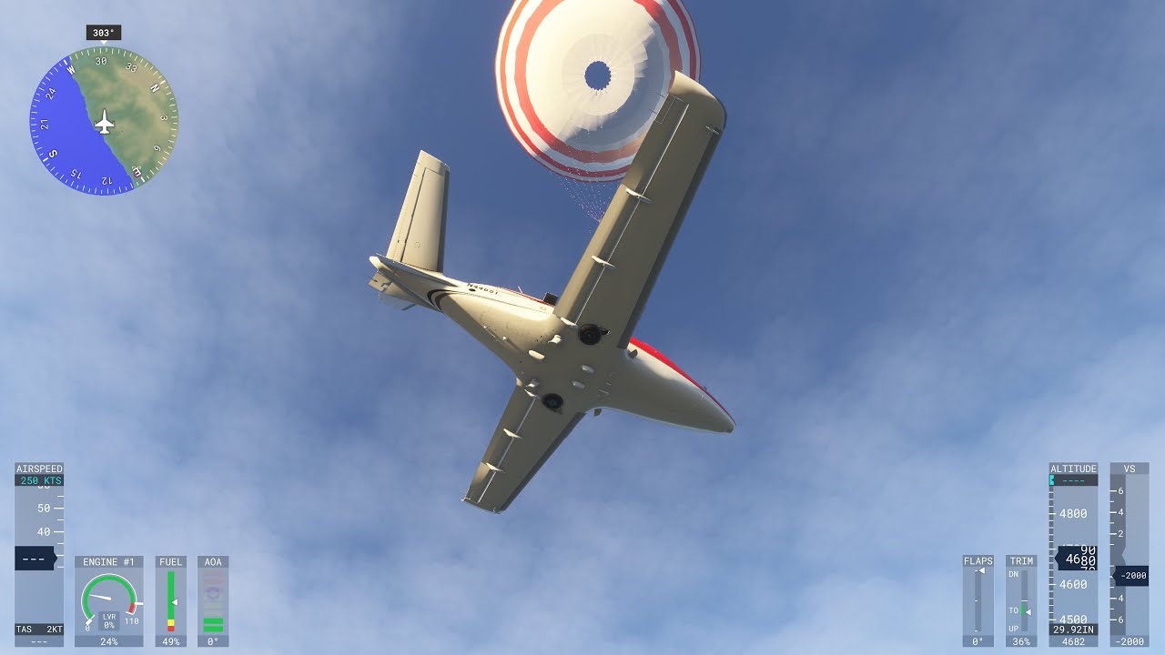 Using parachute in cirrus vision jet. MSFS - YouTube