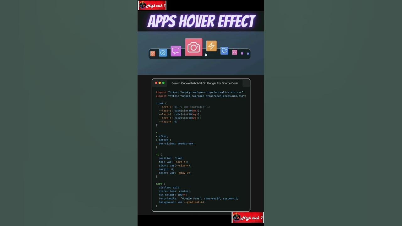 Apps Hover Effect Using Html Css And Js In Code Pen Codepen Htmltutorial Html5 Viralvideo 1050