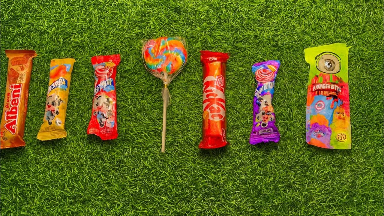 ASMR Most Popular Candys / some lots of colorful rainbow lollipop candy ...