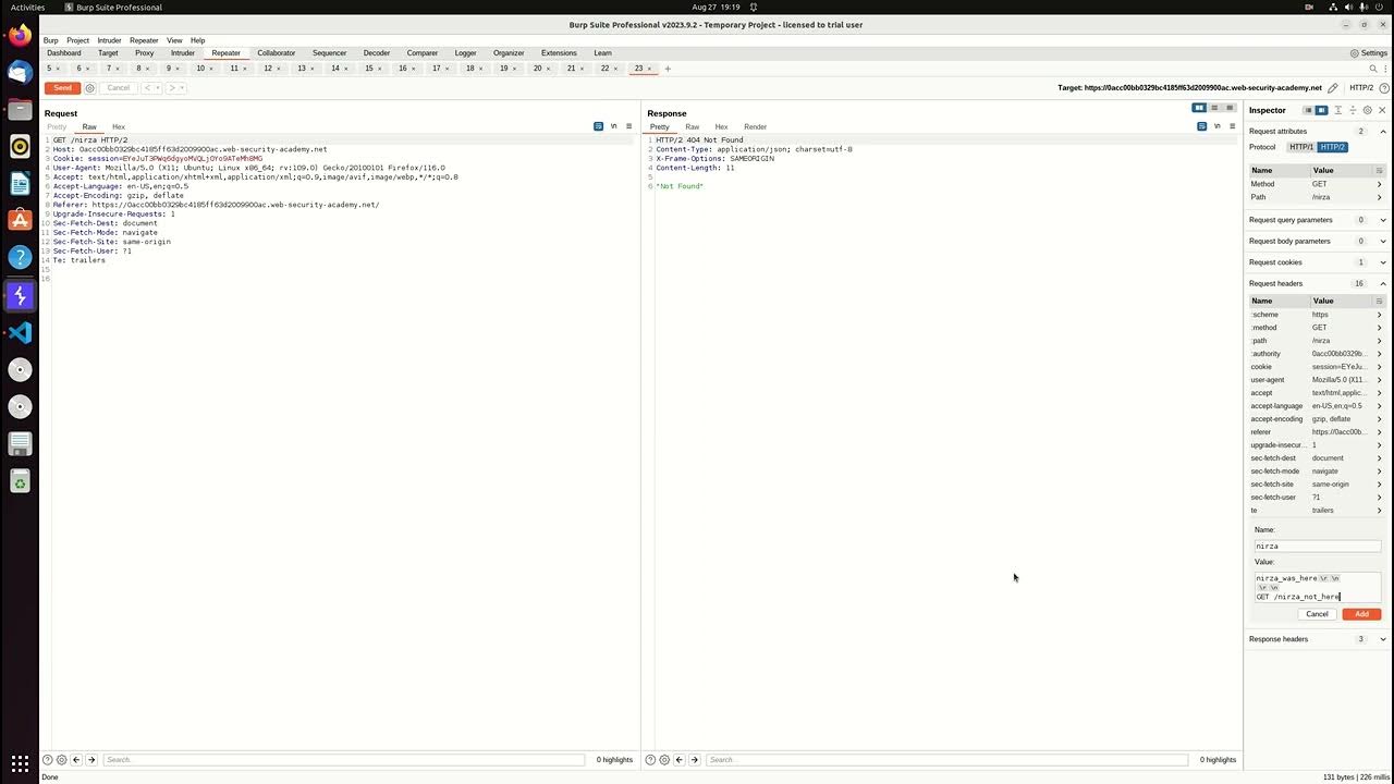 HTTP 2 request splitting via CRLF injection - YouTube