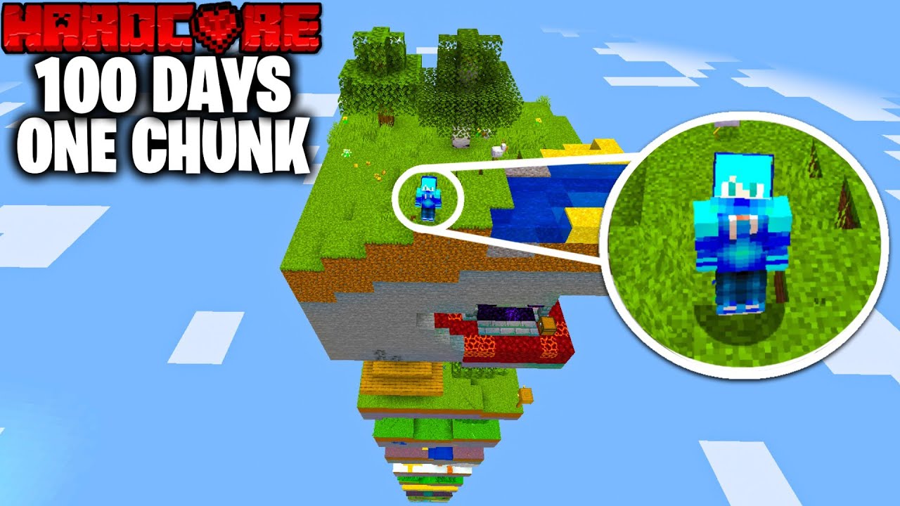 I Survived 100 Days In ONE CHUNK In Minecraft Hardcore - YouTube