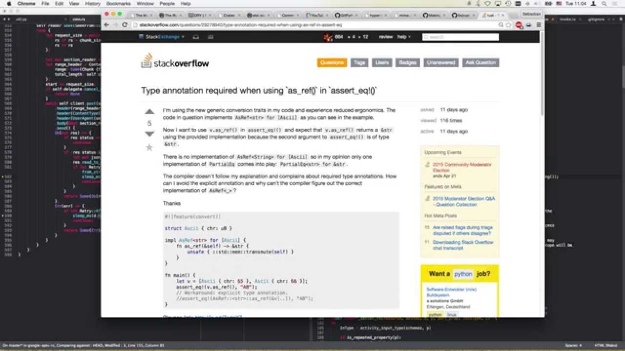 google apis rust: issue 46 [rustc update] - YouTube