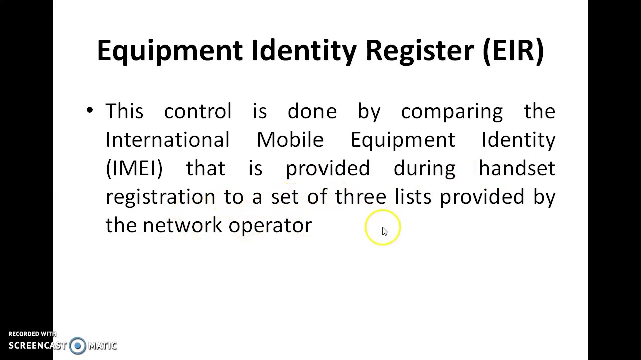 Equipment Identity Register EIR - YouTube