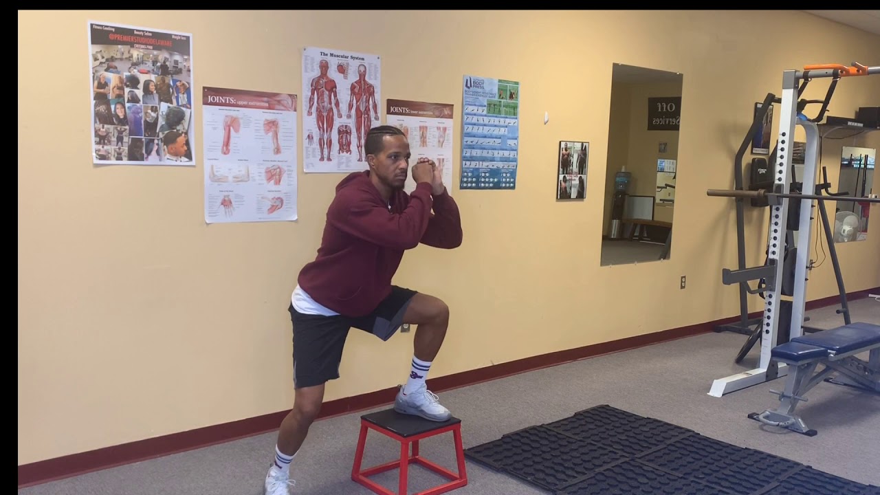 Side Step Up With Opposite Knee Raise - YouTube