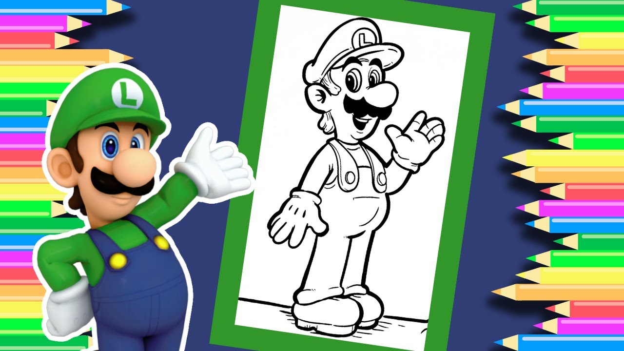 Luigi from Super Mario Brothers smiling and waving hello | Easy and Fun ...