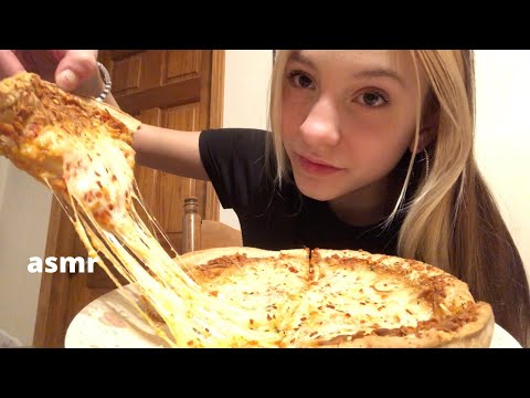 ASMR GOOEY CHEESE PIZZA (EATING SOUNDS)