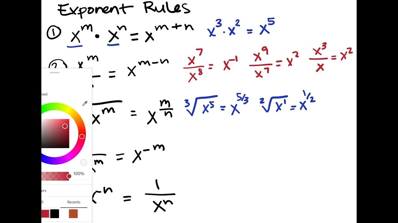 Review of exponent rules - YouTube